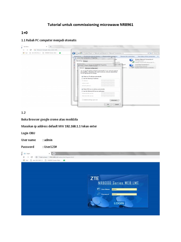 Tutorial Untuk Commissioning Microwave NR8961 | PDF
