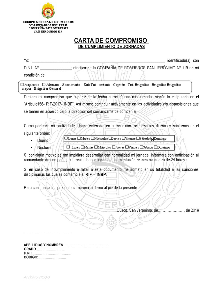Carta Cumplimiento | PDF