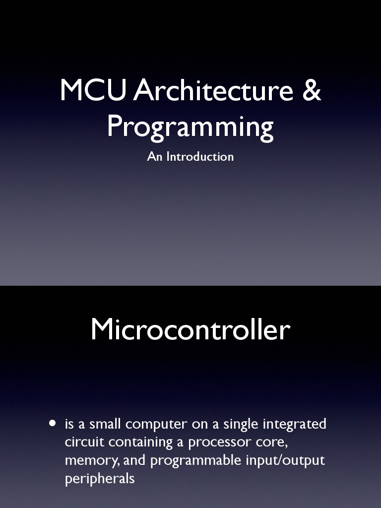 MCU Architecture & Programming: An Introduction | PDF | Microcontroller | Central Processing Unit