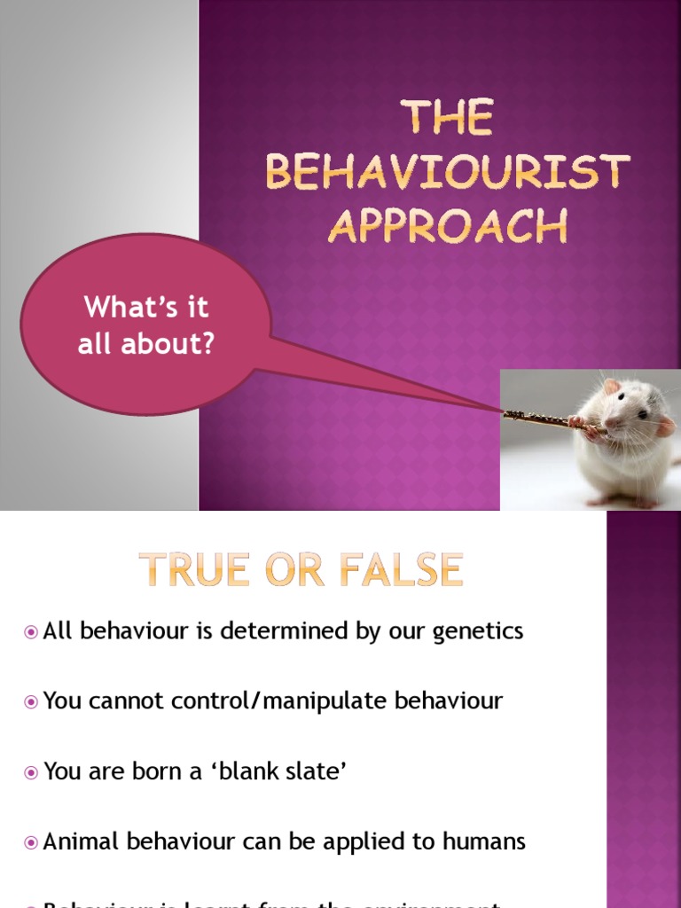 The Behaviourist Approach | PDF | Behaviorism | Classical Conditioning