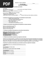 Ejercicios de Los Pronombres | PDF | Pronombre | Adjetivo
