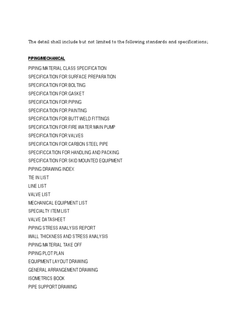 Piping Deliverables | PDF