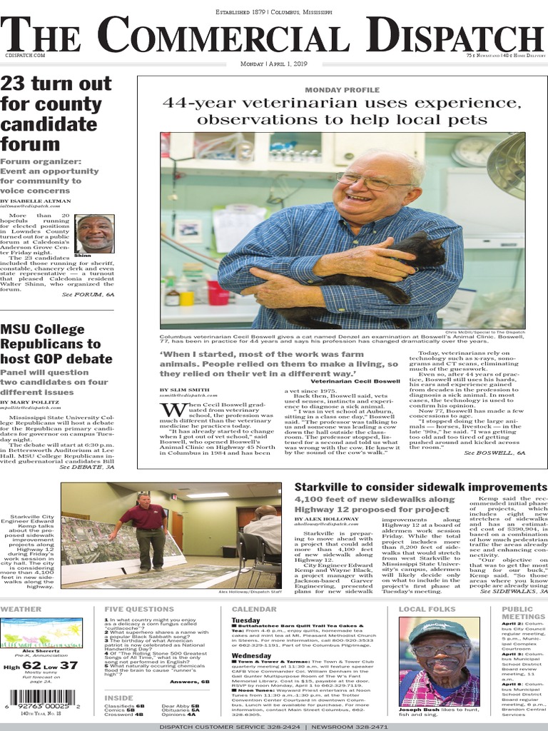 Commercial Dispatch Eedition 4-1-19 | PDF | Veterinary Physician ...