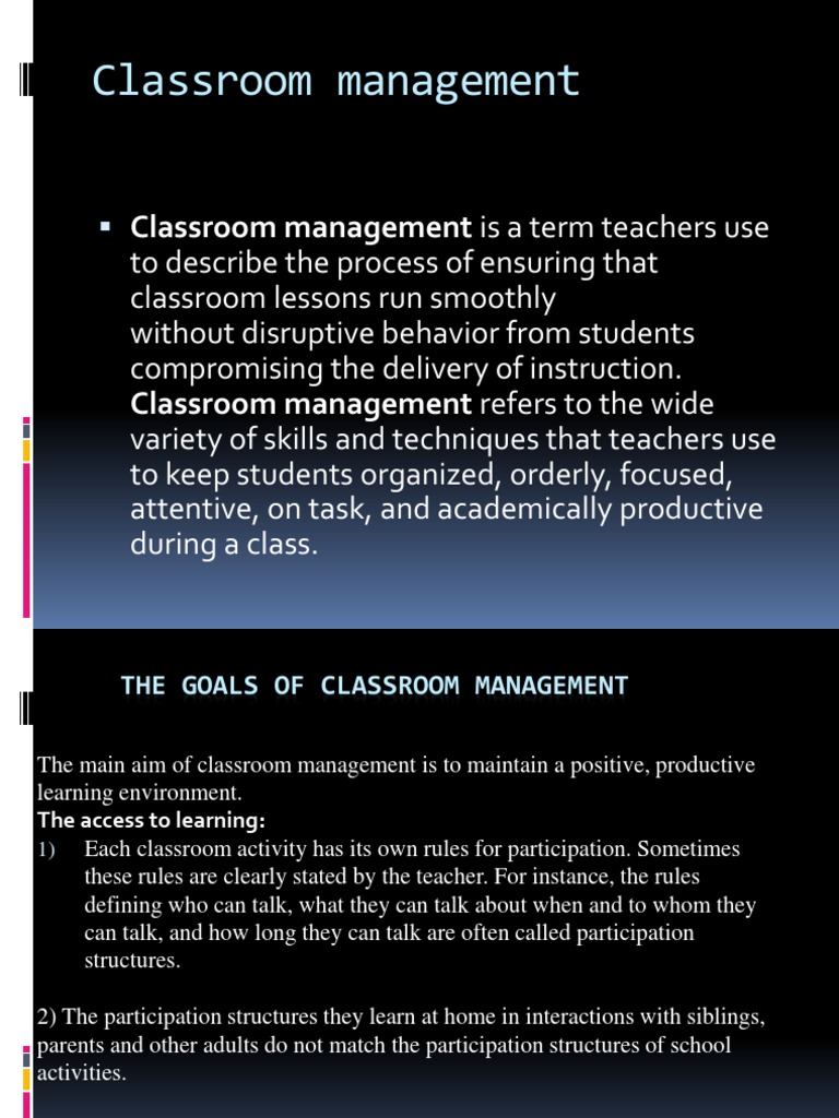 The Three Pillars of Effective Classroom Management: Maintaining a ...