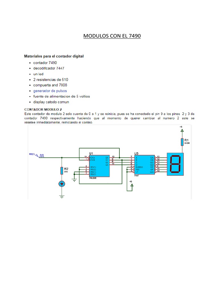 Módulos 7490 y 555: Guía Básica | PDF
