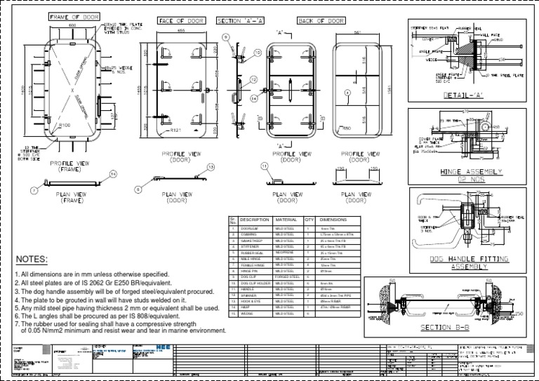 Notes:: Sr. No. Description QTY Material Dimensions | PDF | Civil ...