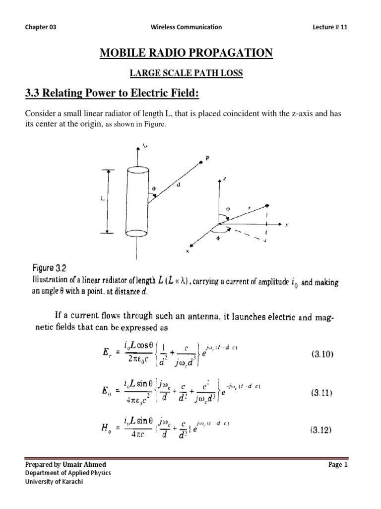 Wireless Communication Chapter on Reflection, Diffraction & Scattering ...
