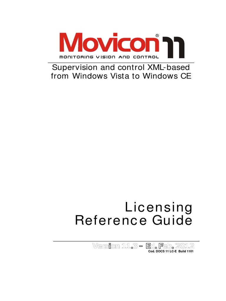 Licensing Reference Guide: Supervision and Control XML-based From ...