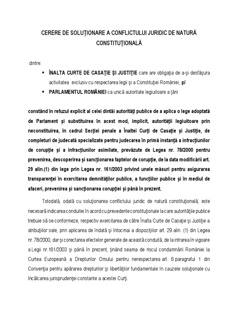 Sesizare Iordache Completuri Speciale | PDF