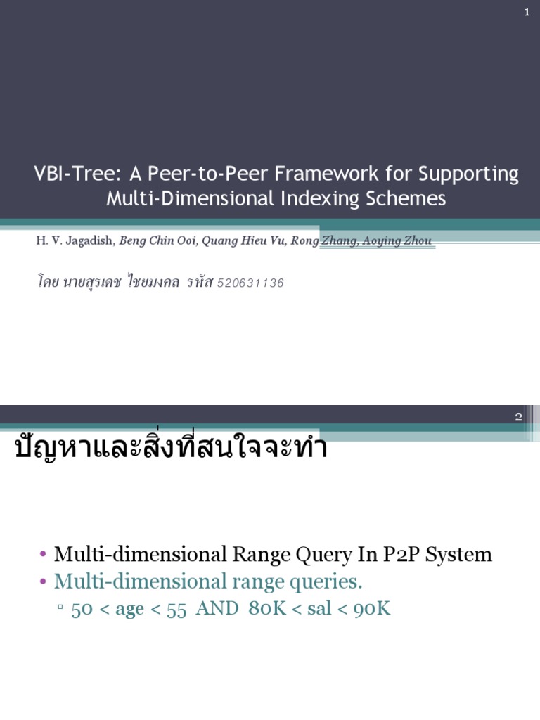 Vbi Tree A Peer To Peer Framework For Supporting Multi Dimensional Indexing Schemes Pdf