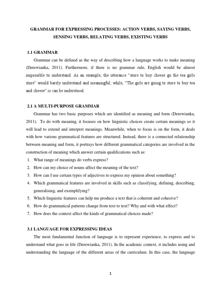 Grammar for Expressing Ideas in English | PDF | Verb | Grammar