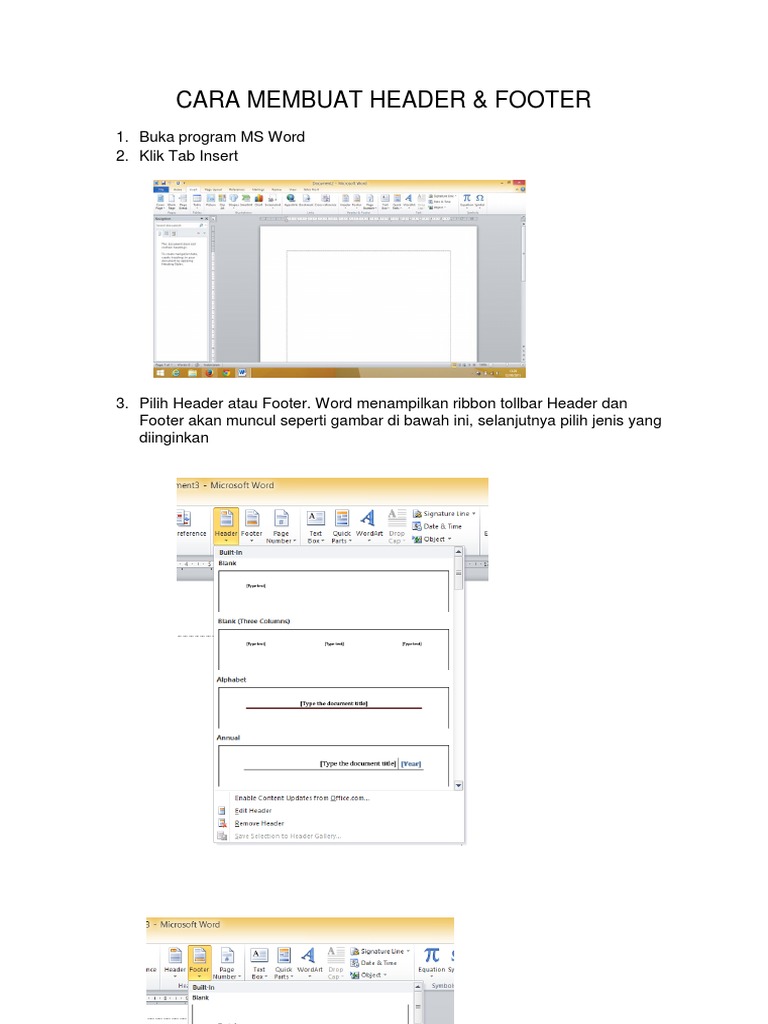 Cara Membuat Header N Footer | PDF