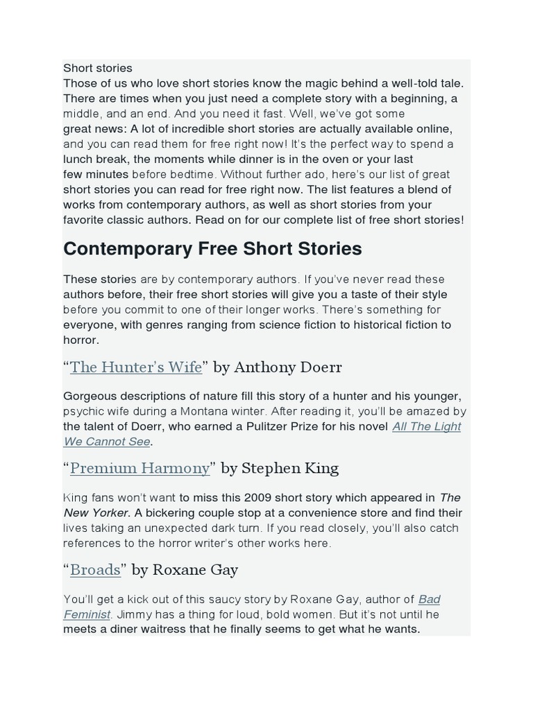 Short Stories | PDF