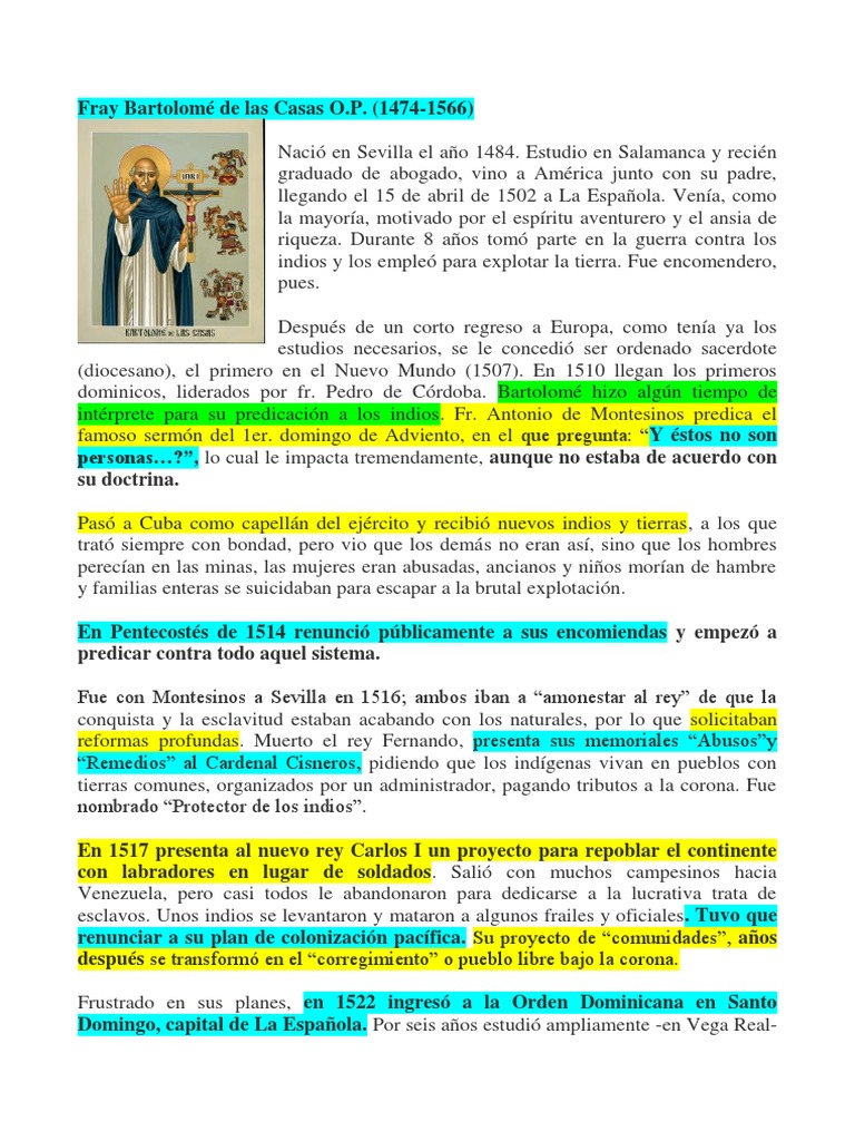 Fray Bartolomé de las Casas: Un incansable defensor de los derechos de ...