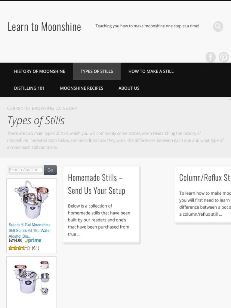 Types of Stills - Learn To Moonshine | PDF | Whisky | Vodka