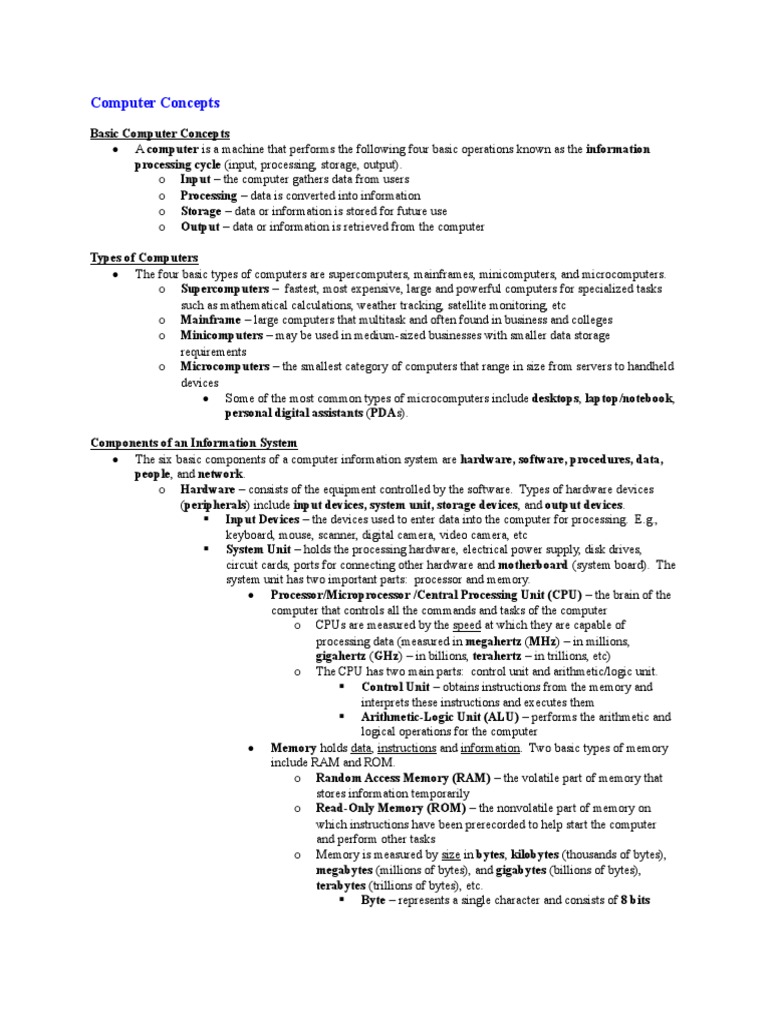 Comp 1 | PDF | Computer Hardware | Random Access Memory