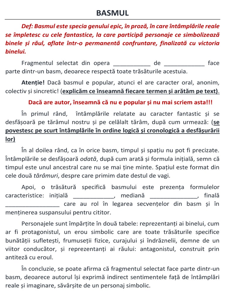 Basmul - Text Argumentativ | PDF