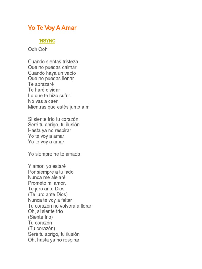 Yo Te Voy A Amar | PDF