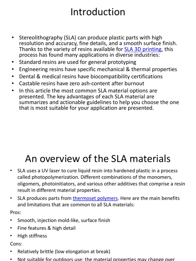 Materials SLA | PDF | Strength Of Materials | Casting (Metalworking)