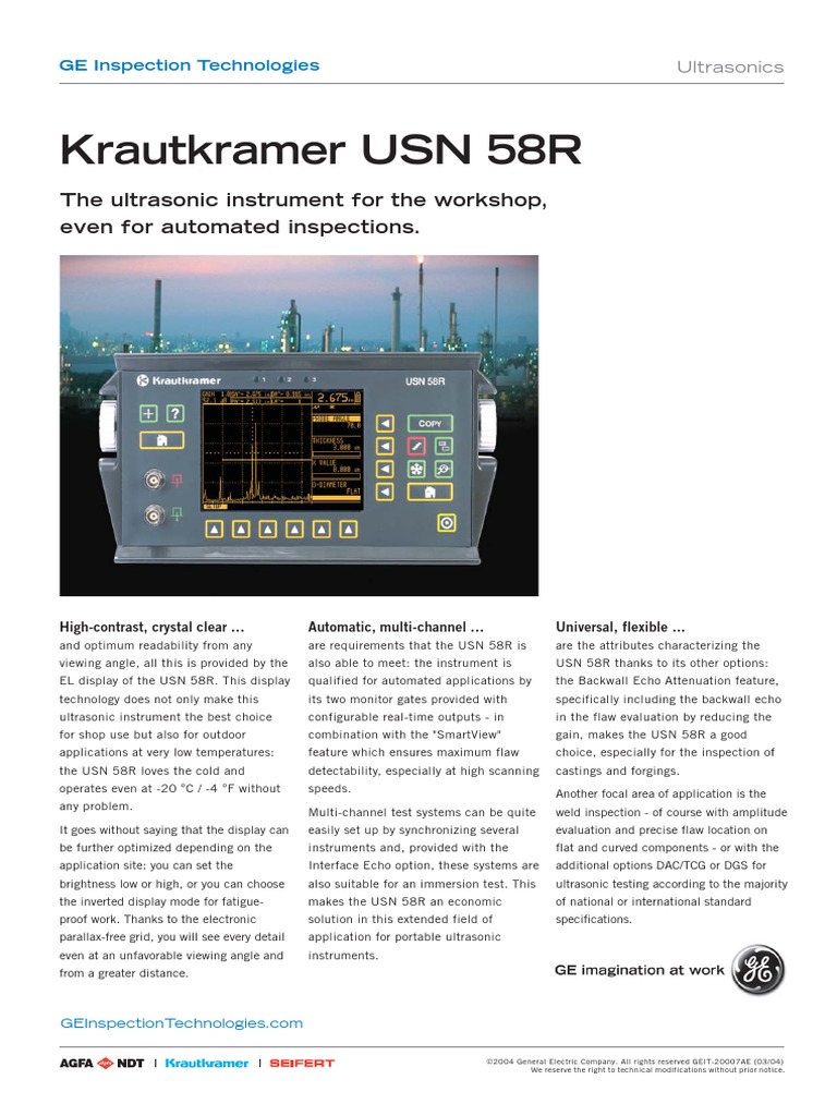 Krautkramer USN 58R: The Ultrasonic Instrument For The Workshop, Even ...