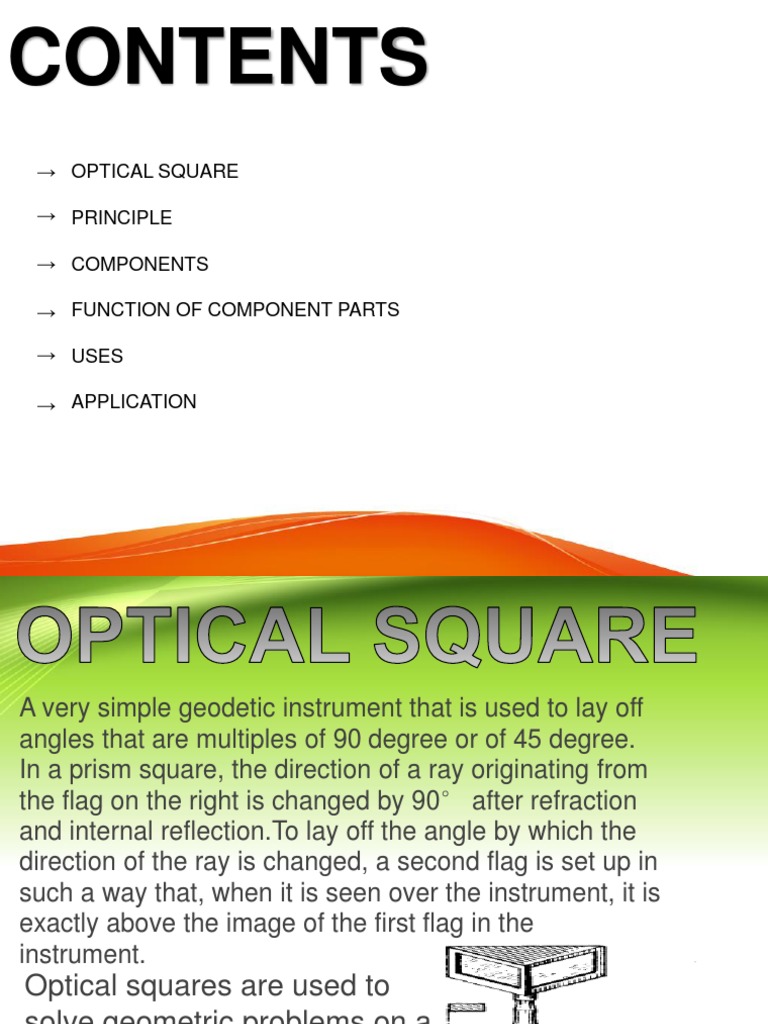 Optical Square Principle Components Function of Component Parts Uses ...