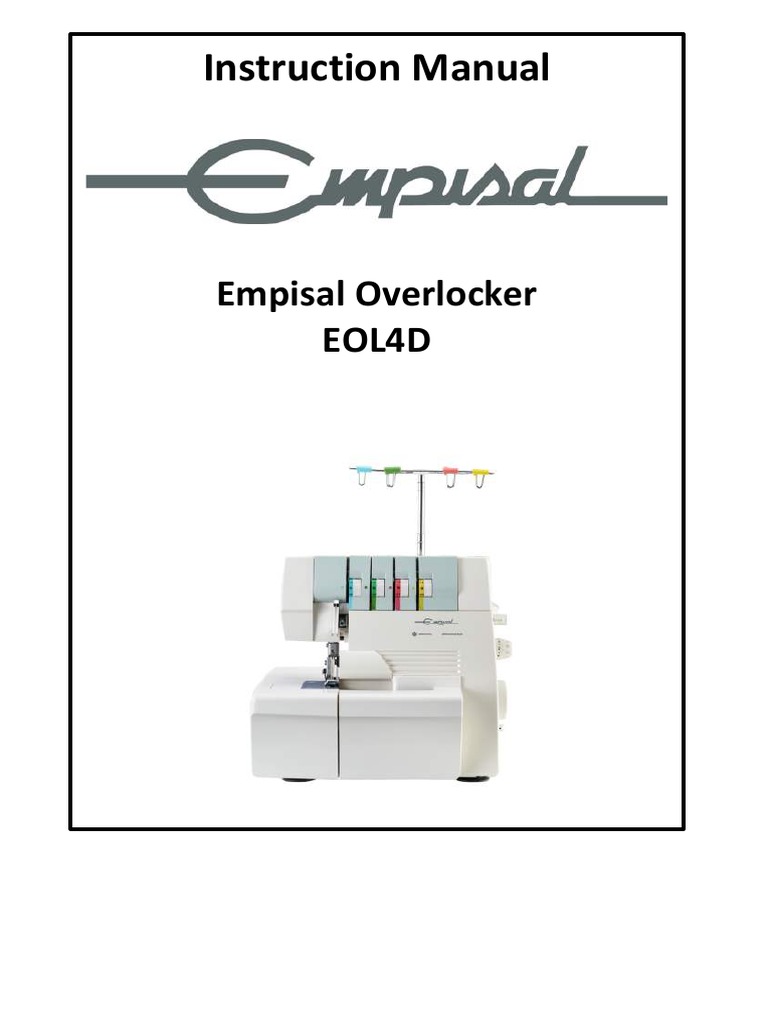Empisal EOL4D Overlocker Manual | PDF | Seam (Sewing) | Sewing
