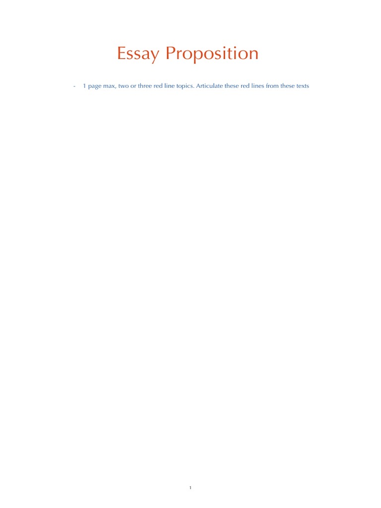 Essay Proposition PDF | PDF