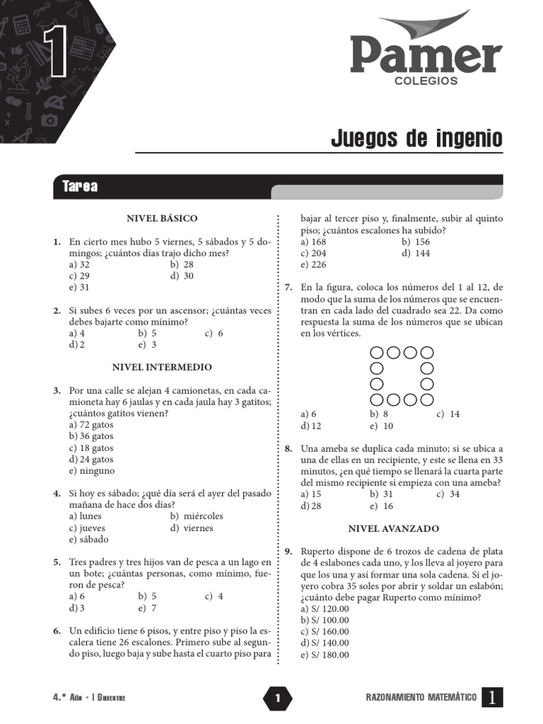 10 Tarea RM 4° Año | PDF | Objetos matemáticos | Conceptos matemáticos