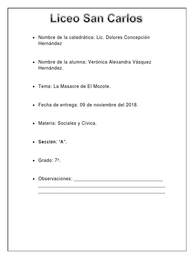La Masacre de El Mozote | PDF | Conflictos | Violencia