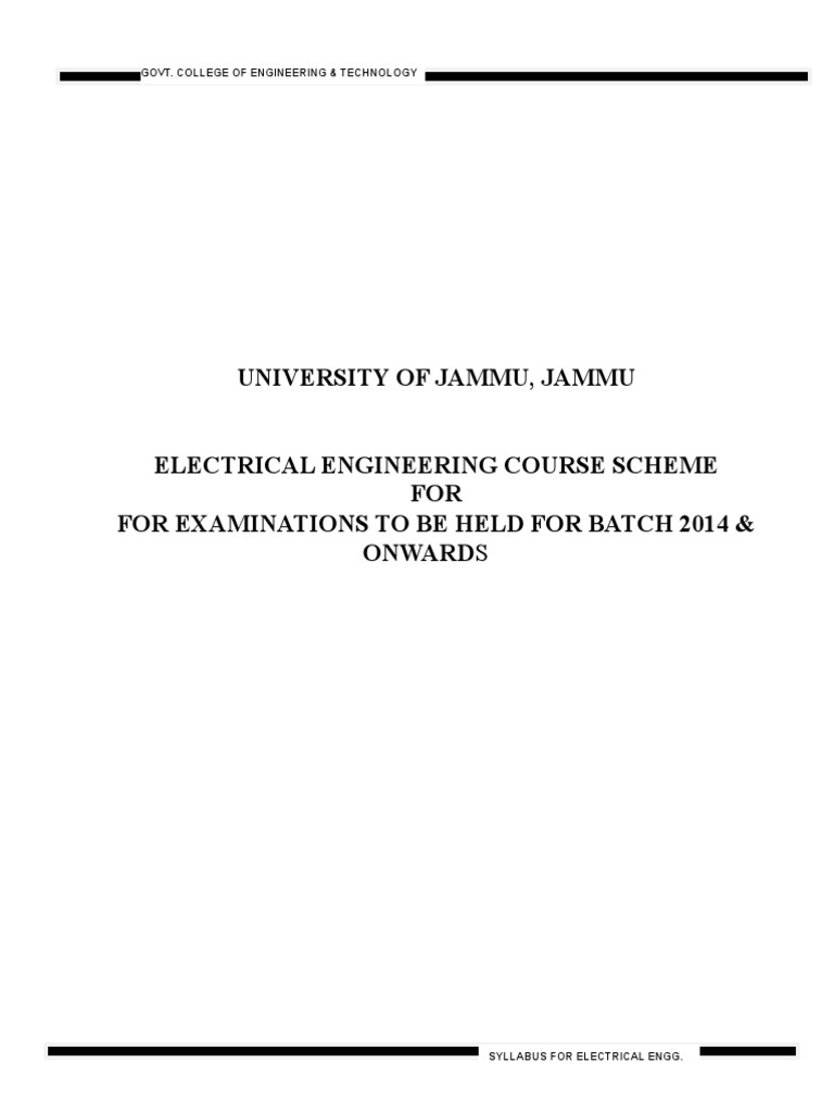University of Jammu, Jammu: Govt. College of Engineering & Technology ...