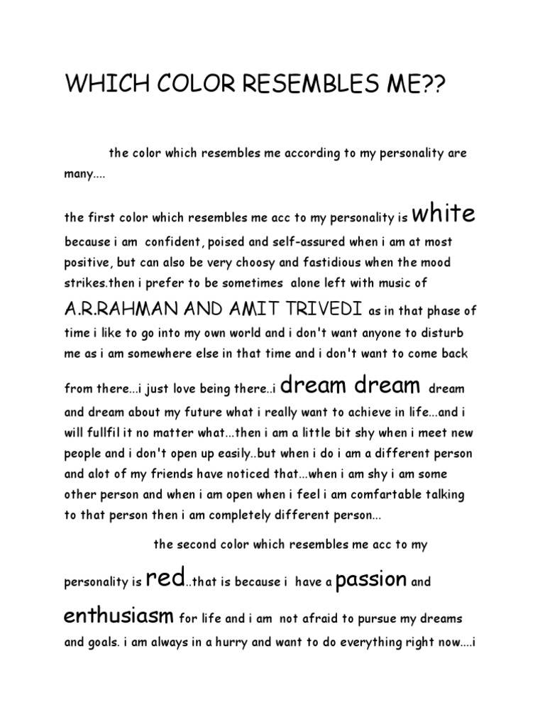 White: Which Color Resembles Me?? | PDF | Psychology | Psychological ...