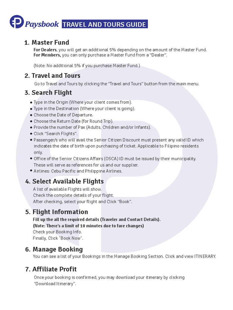 Master Fund: Travel and Tours Guide | PDF | Business