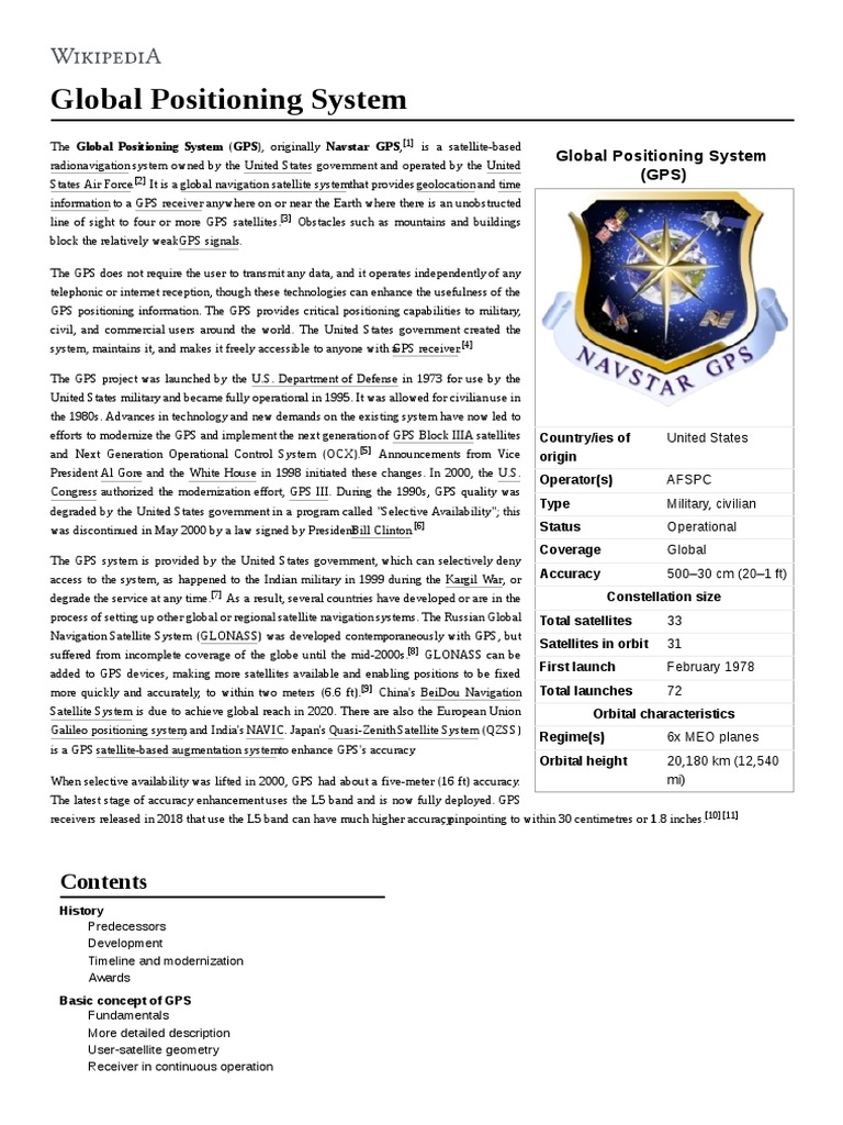 Global Positioning System | PDF | Global Positioning System | Computing ...