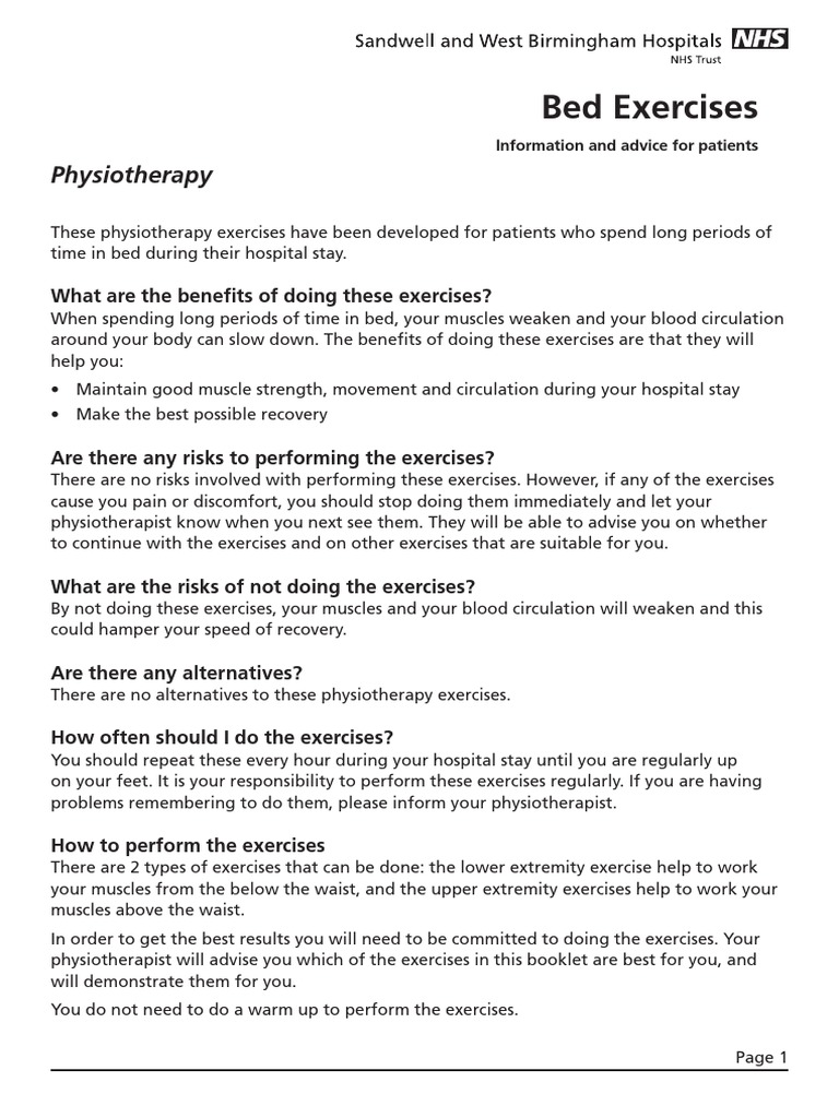 Bed Exercises ML4816 PDF | PDF | Physical Therapy | Human Leg