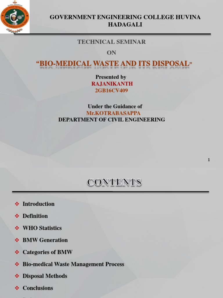 Bio Medical Waste Management and It's Strategy | PDF | Waste Management ...