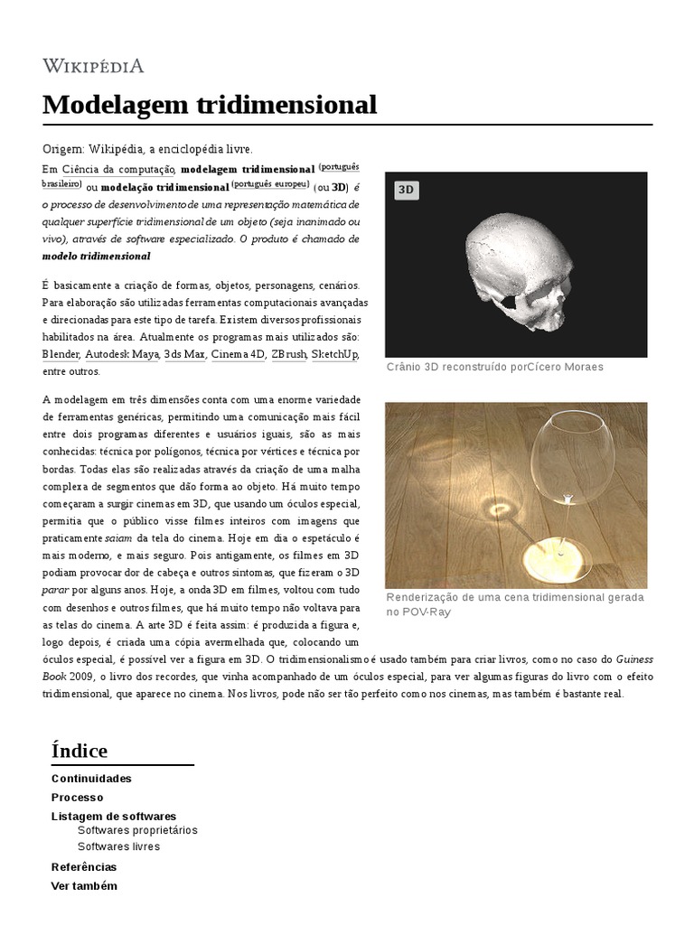 Modelagem Tridimensional | PDF | Modelagem 3D | Modelagem científica
