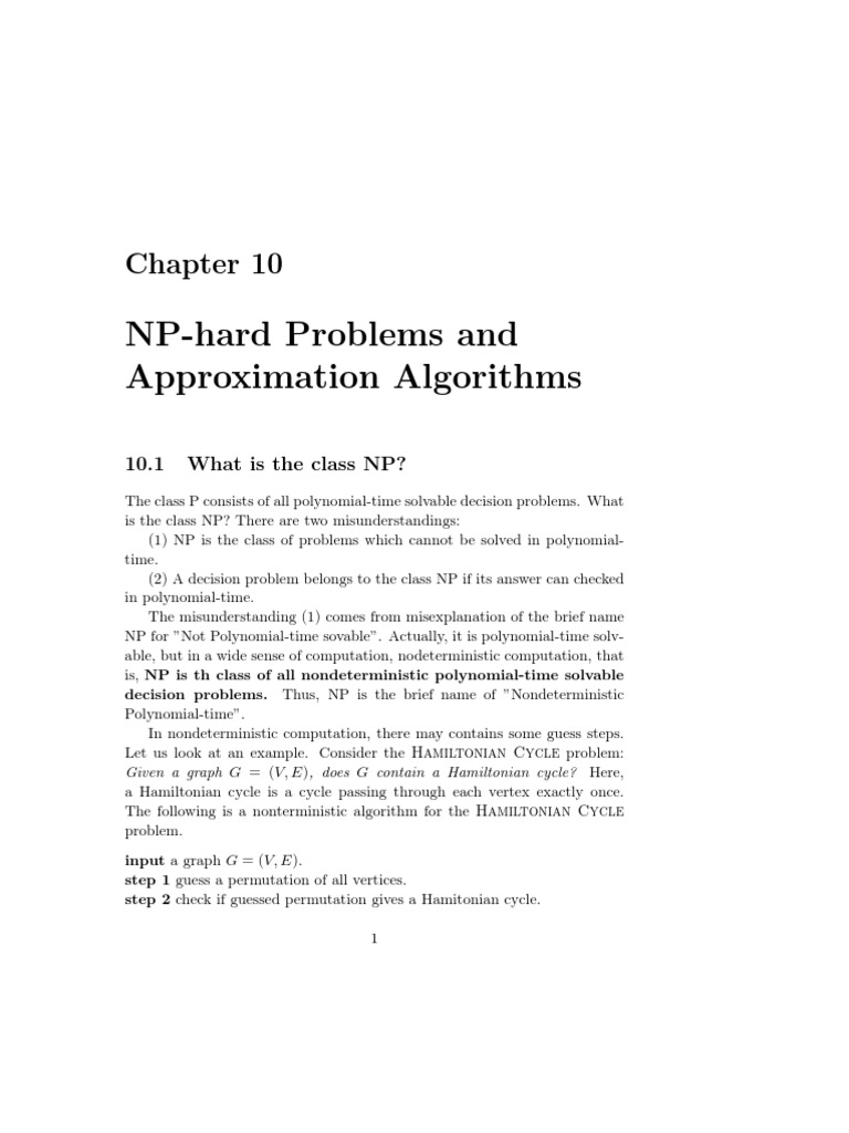 NP-hard Problems and Approximation Algorithms: 10.1 What Is The Class NP? | PDF | Time ...