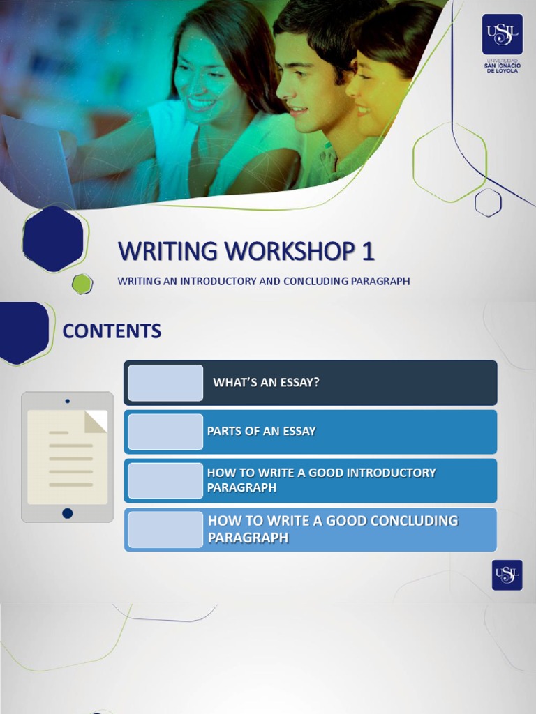 Writing Workshop 1: Writing An Introductory and Concluding Paragraph ...