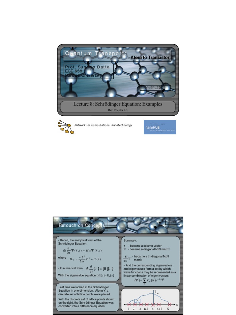Quantum Transport :atom To Transistor, Schrödinger Equation: Examples | PDF | Eigenvalues And ...