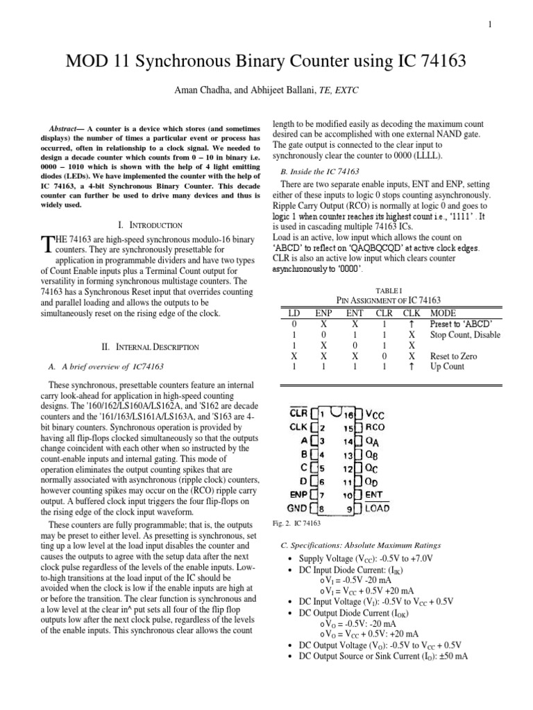 Ic 74163 | PDF | Logic Gate | Electronics