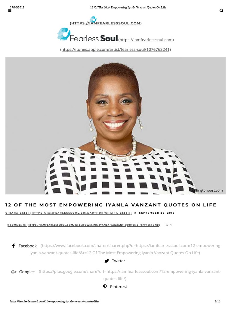 12 of The Most Empowering Iyanla Vanzant Quotes On Life | PDF ...