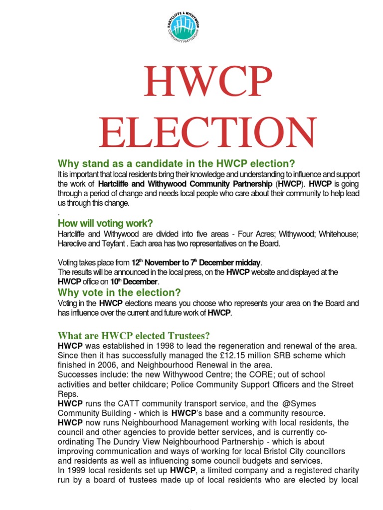 HWCP Election: Why Stand As A Candidate in The HWCP Election? | PDF ...