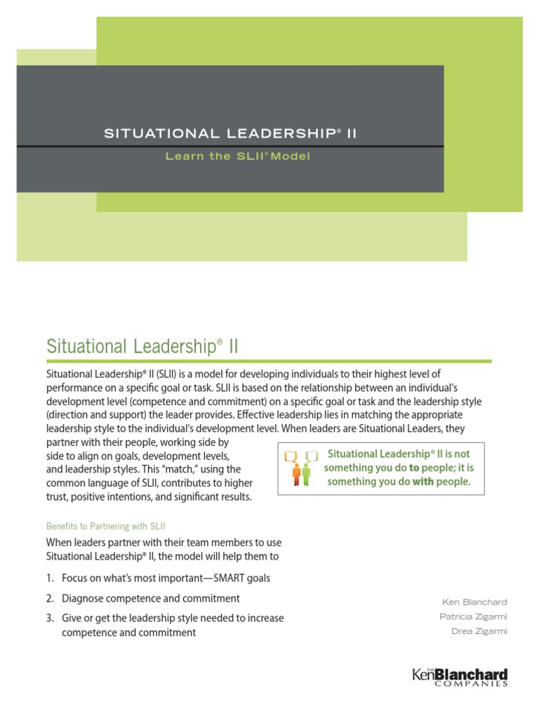 Learn The SLII Model Article PDF | PDF | Goal | Leadership