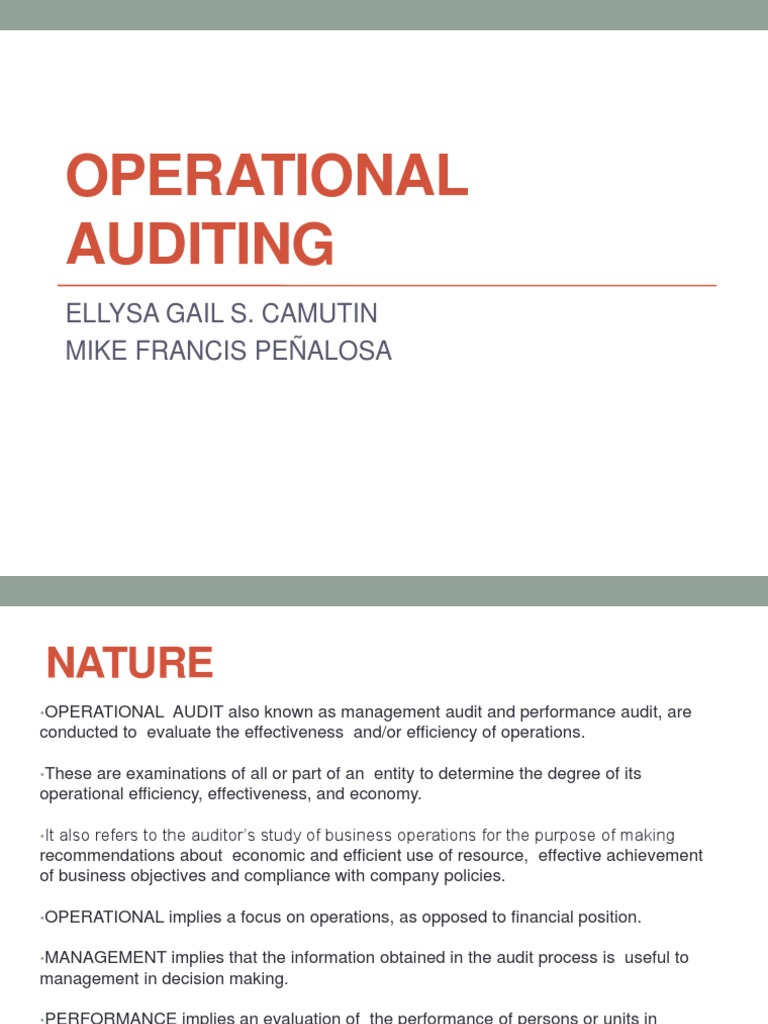 Operational Auditing | PDF | Internal Audit | Audit