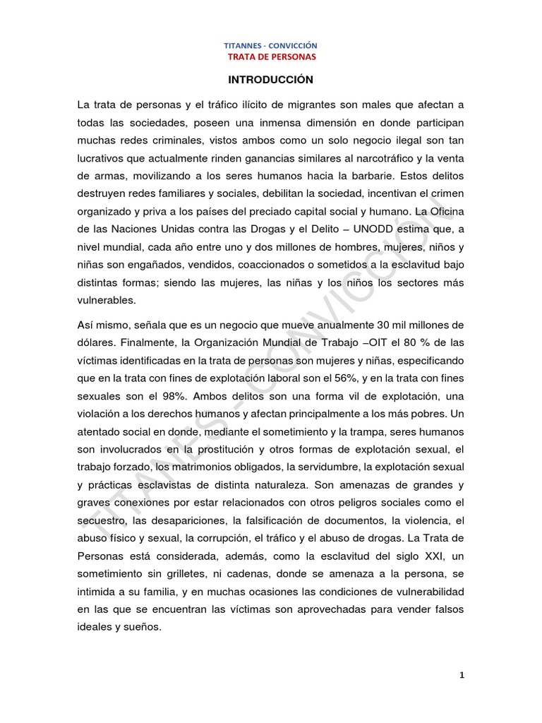 Prevención de la Trata de Personas | PDF | Trata de personas ...