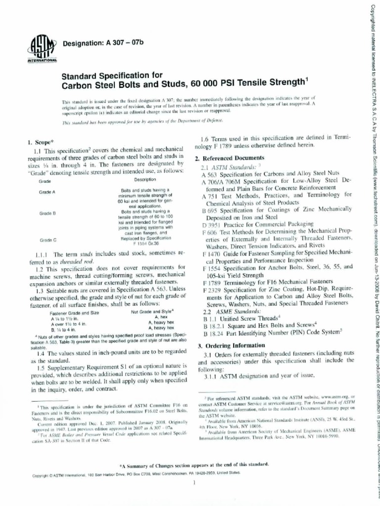 Astm A307 | PDF