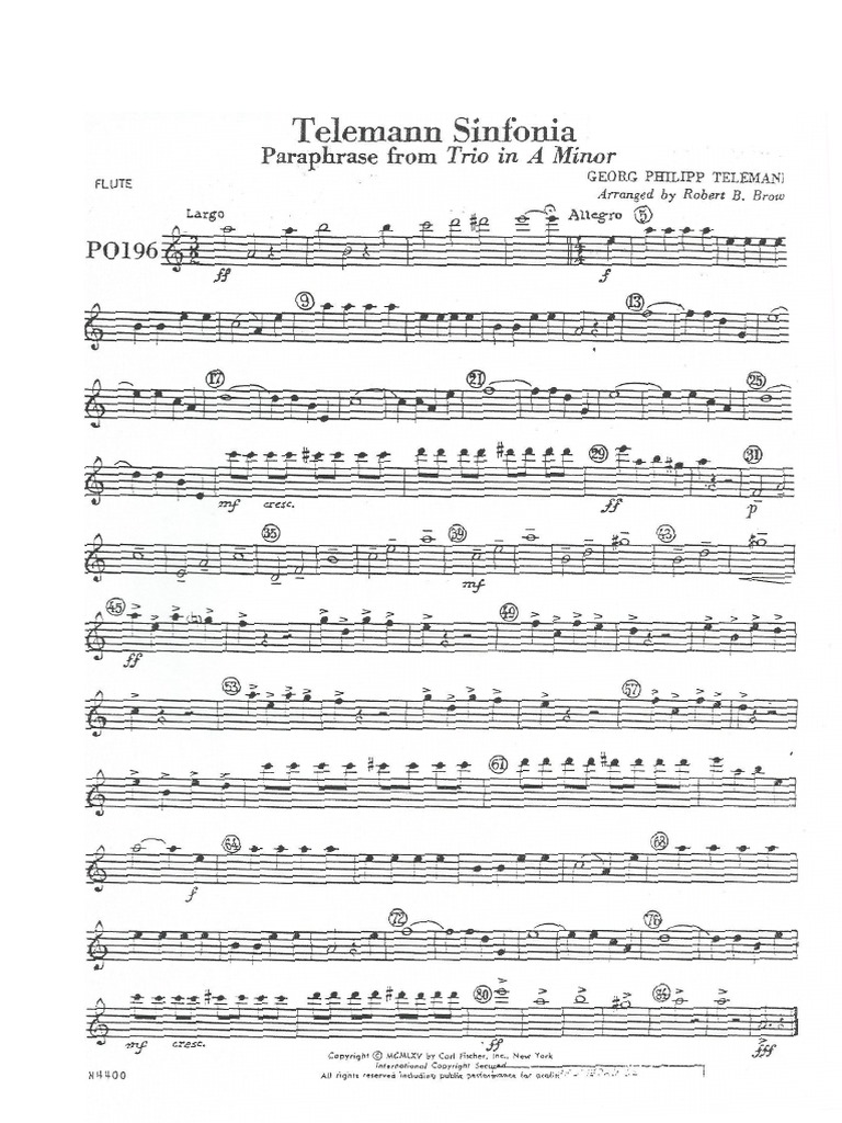 FLUTE Telemann Sinfonia | PDF