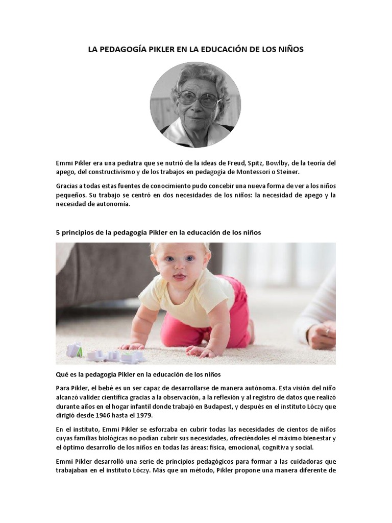 Emmi Pikler y Ternura | PDF | Adultos | Teoría de apego