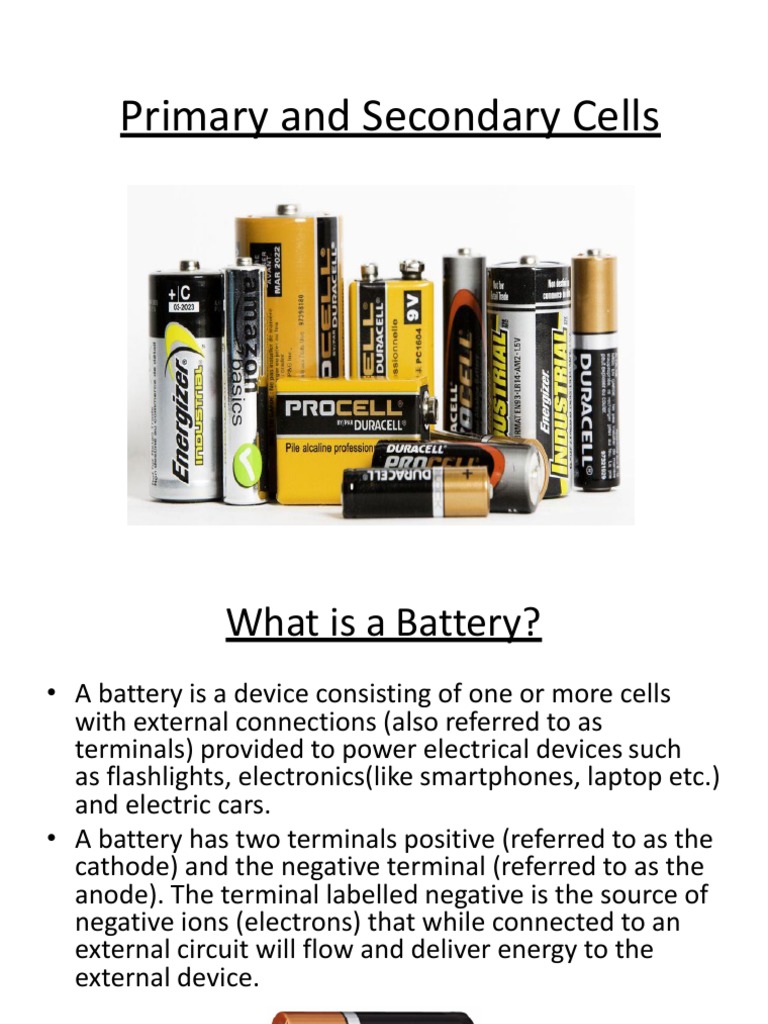 Primary vs Secondary Cells Explained | PDF | Rechargeable Battery ...
