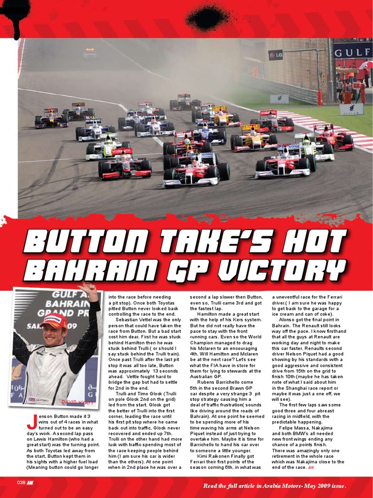 F1 Race Report PDF | PDF | Auto Racing | National Grands Prix